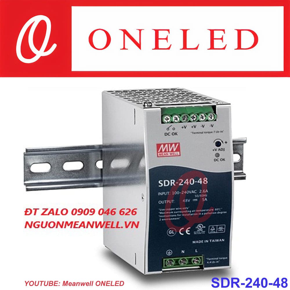 Giá Bộ Nguồn Meanwell SDR-240-48 - Nguồn Meanwell 0909046626